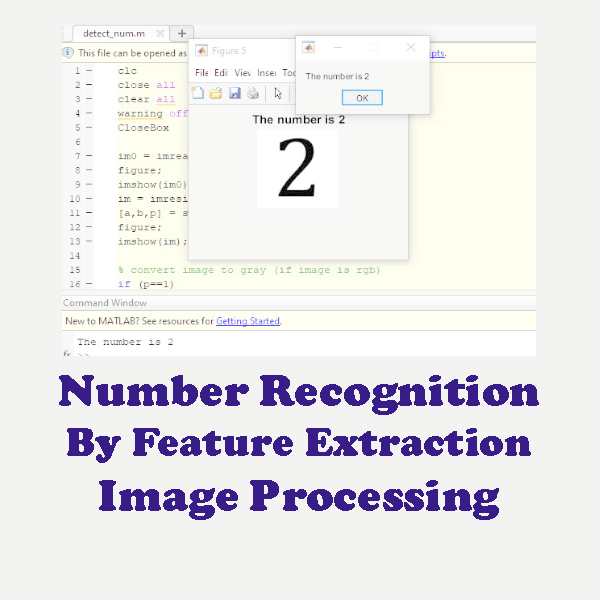 MATLAB code : Number Recognition By Feature Extraction Image Processing - file plus